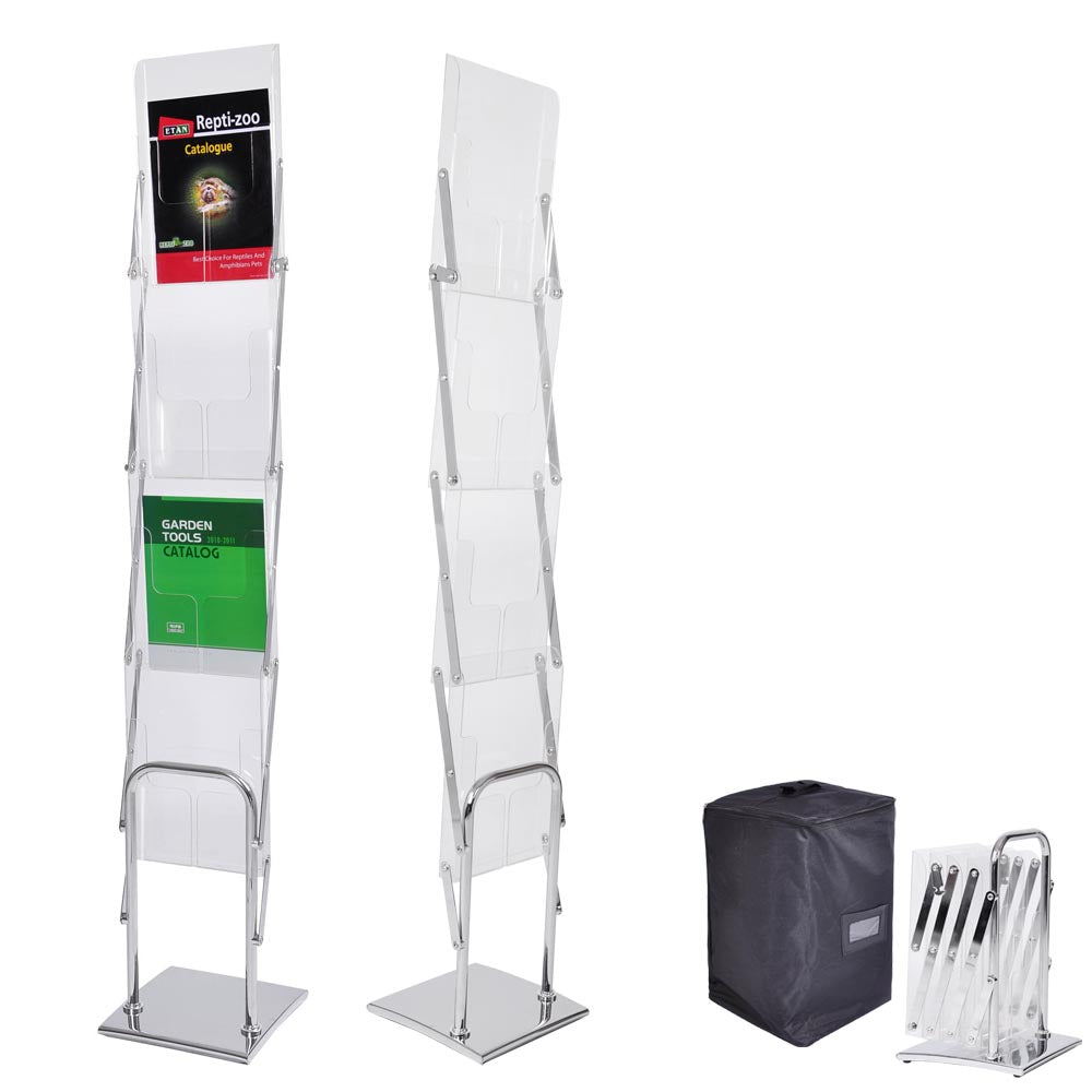 Trendtimes Collapsible Literature Stand Brochure Rack 4 Pocket w/ Bag ...