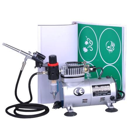 Air Brush Compressor Dual Airbrush Kits 100 Tattoo Stencils – Trend ...