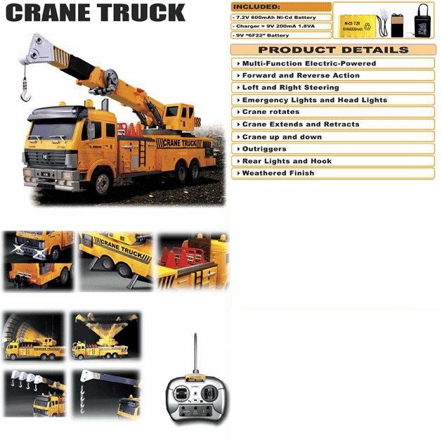 Huge Remote Control Crane Truck W/Working Arm & Hook – Trend Times Toy ...