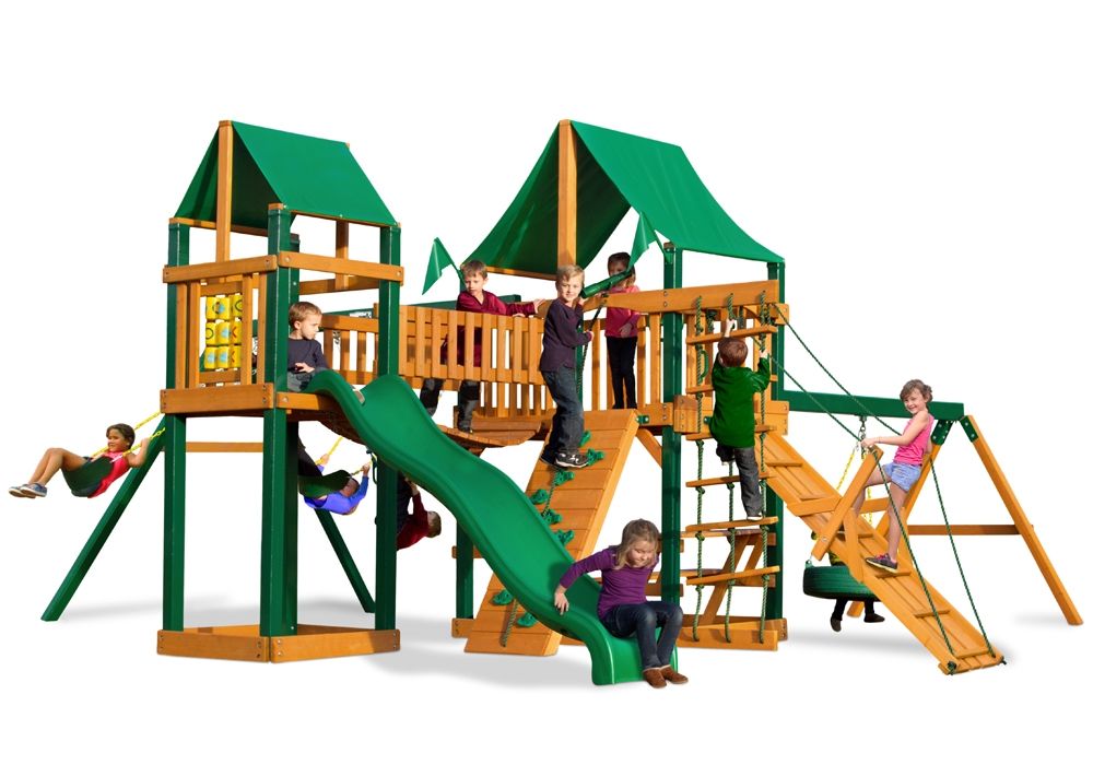 Pioneer Peak Deluxe Cedar Swing Set Timber Shield – Trend Times Toy Stores